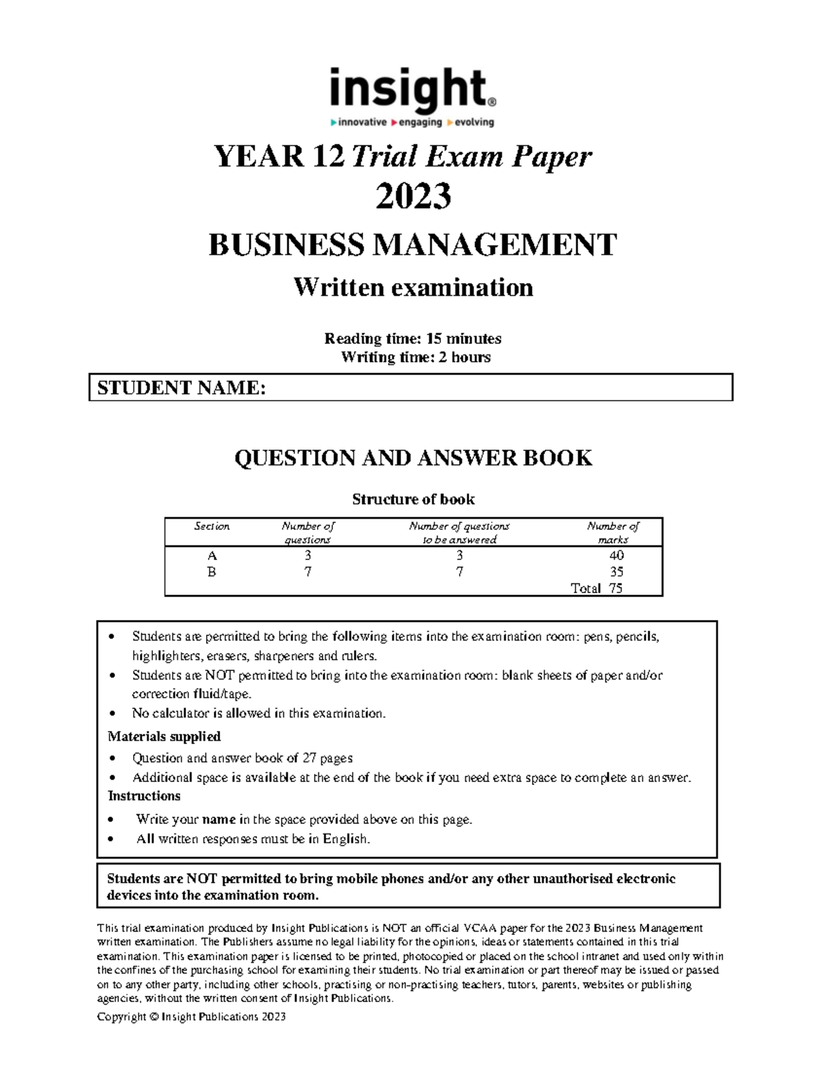 BM-2023-insight - p exam - This trial examination produced by Insight ...