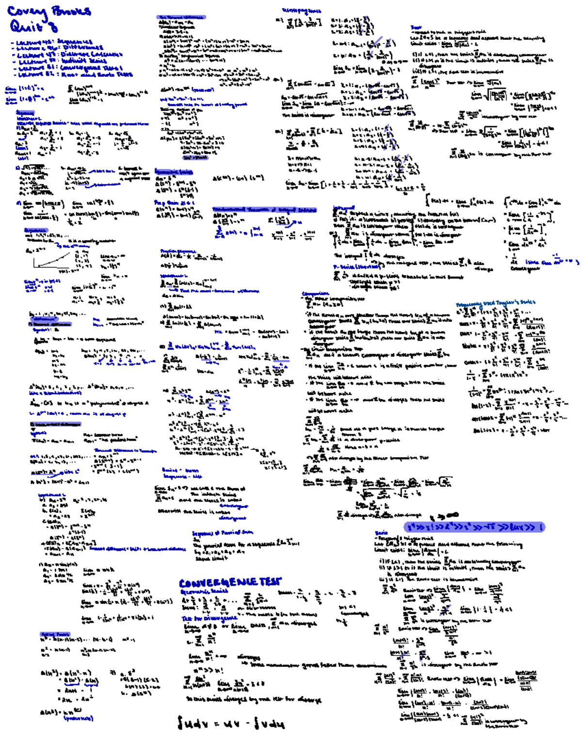 Quiz 8 Notes Sheet - Covey Brooks The Forward Difference Telescoping ...