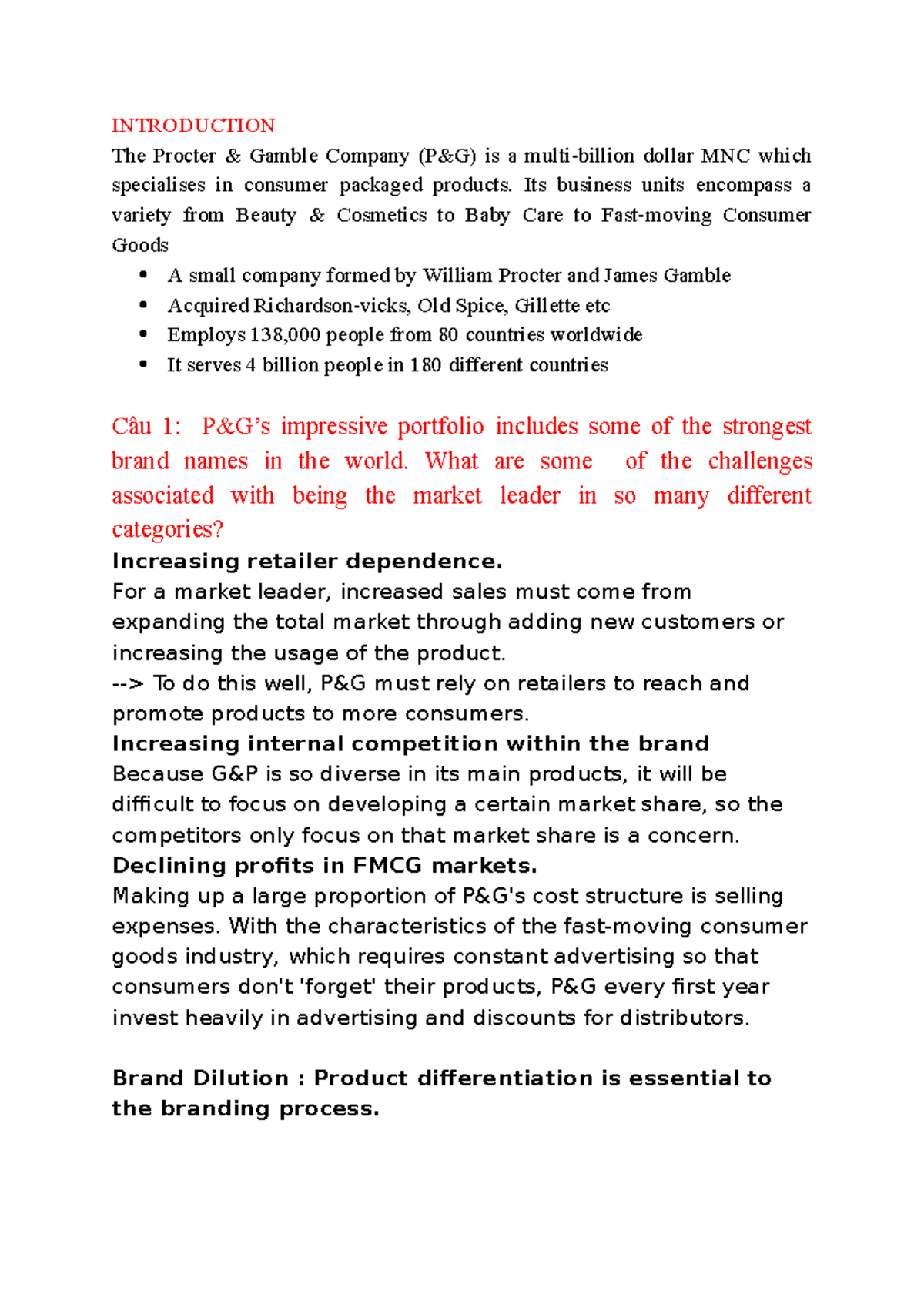 Case study of Procter & Gamble - Intergrated Marketing Comunication ...