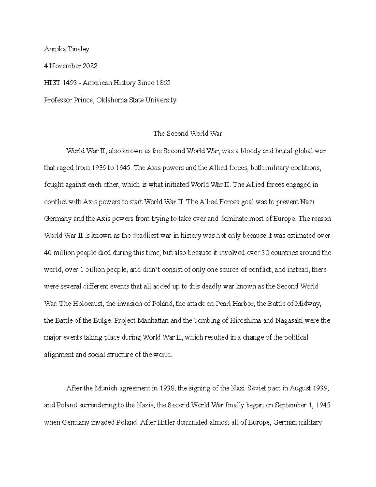 The Second World War - The Axis powers and the Allied forces, both ...