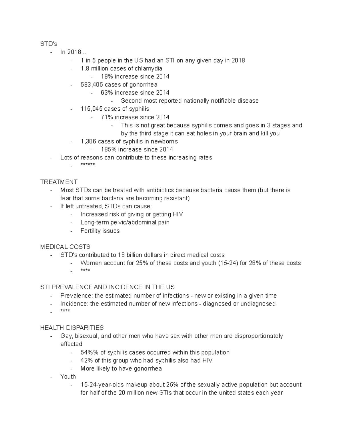 STD Lecture Notes - STD’s - In 2018... - 1 in 5 people in the US had an ...