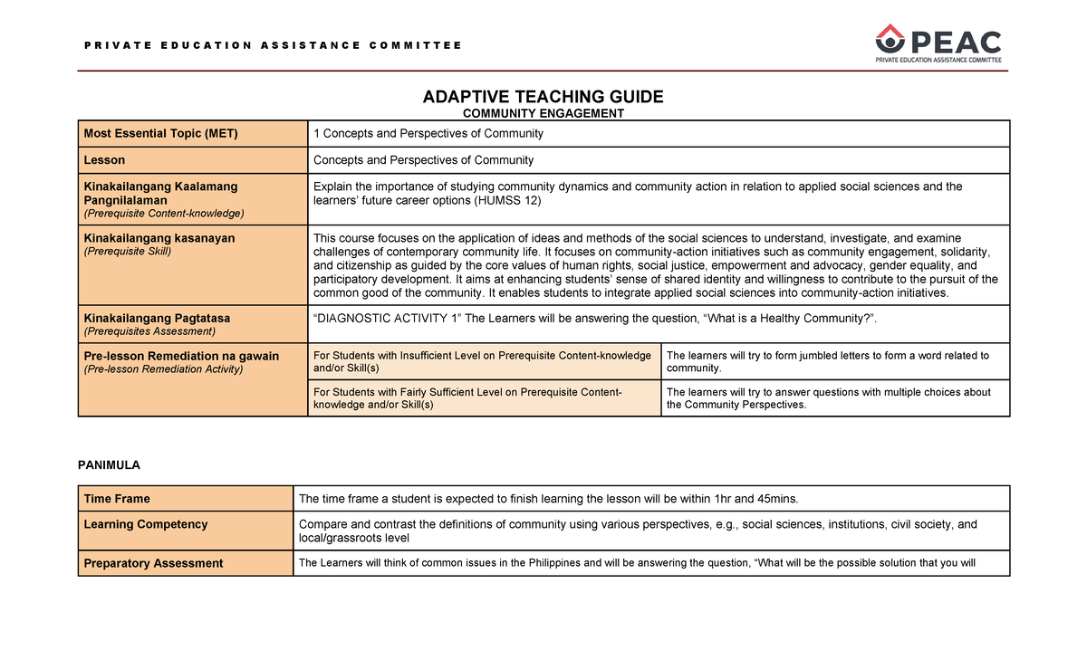 ATG - Community Engagement - - Studocu