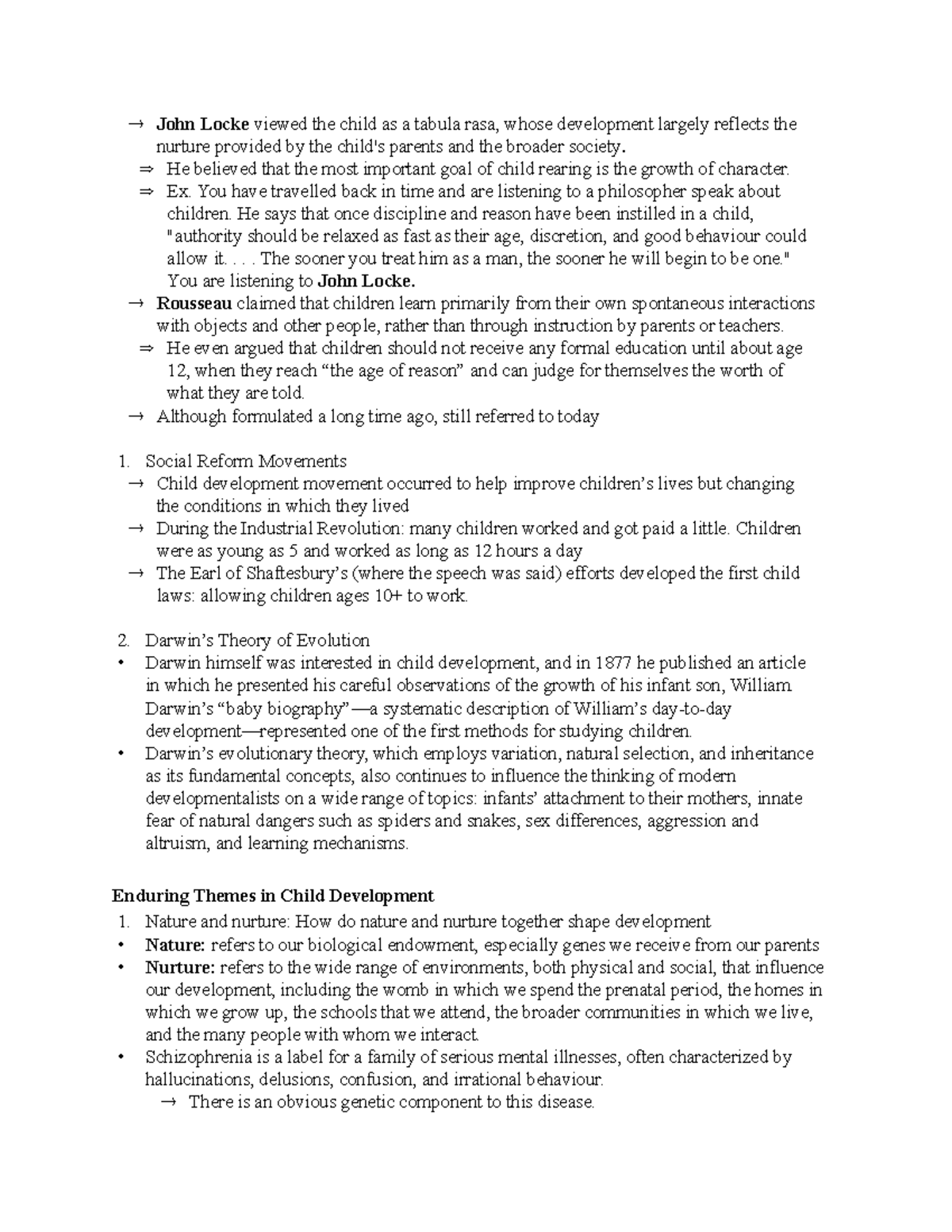 2 - development in adolescence - John Locke viewed the child as a ...