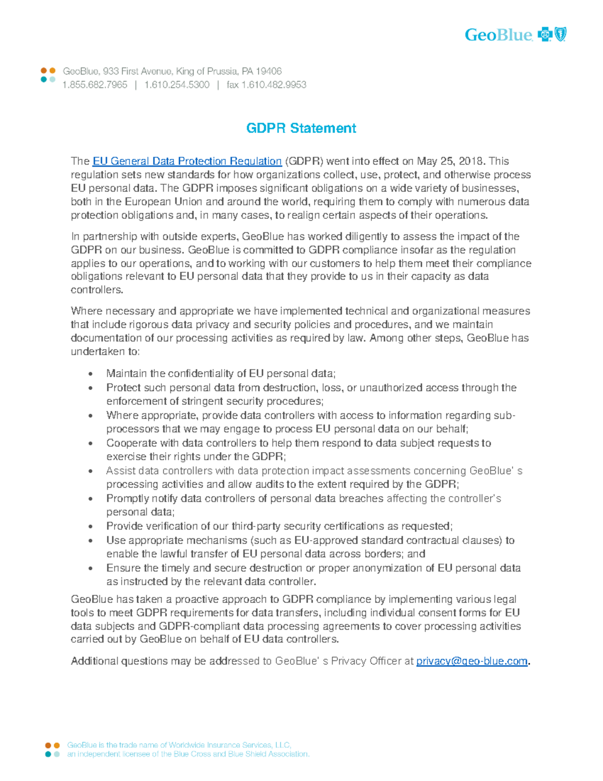 GDPR statement - Later - GDPR Statement The EU General Data Protection ...