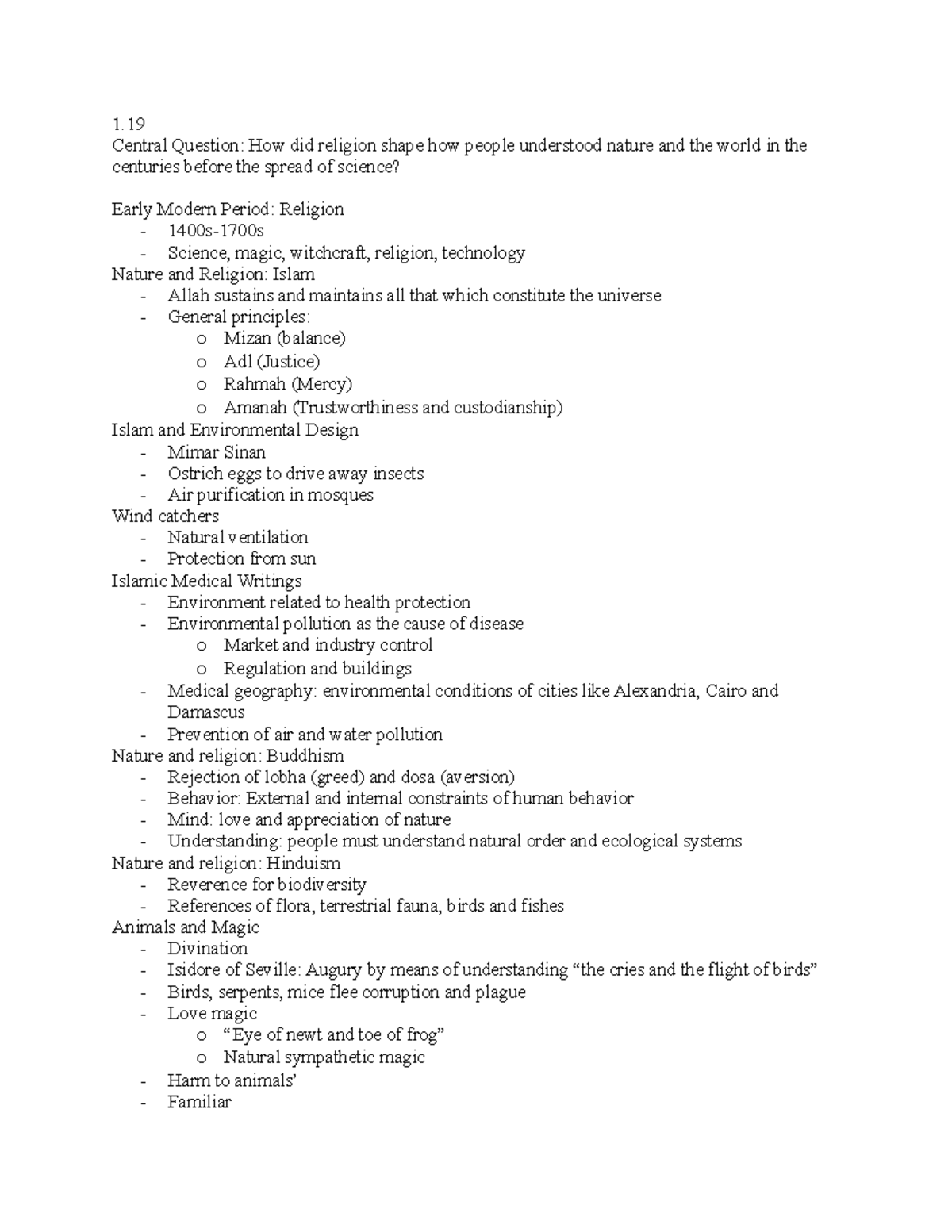 Global Religions and the Environment - 1. Central Question: How did ...