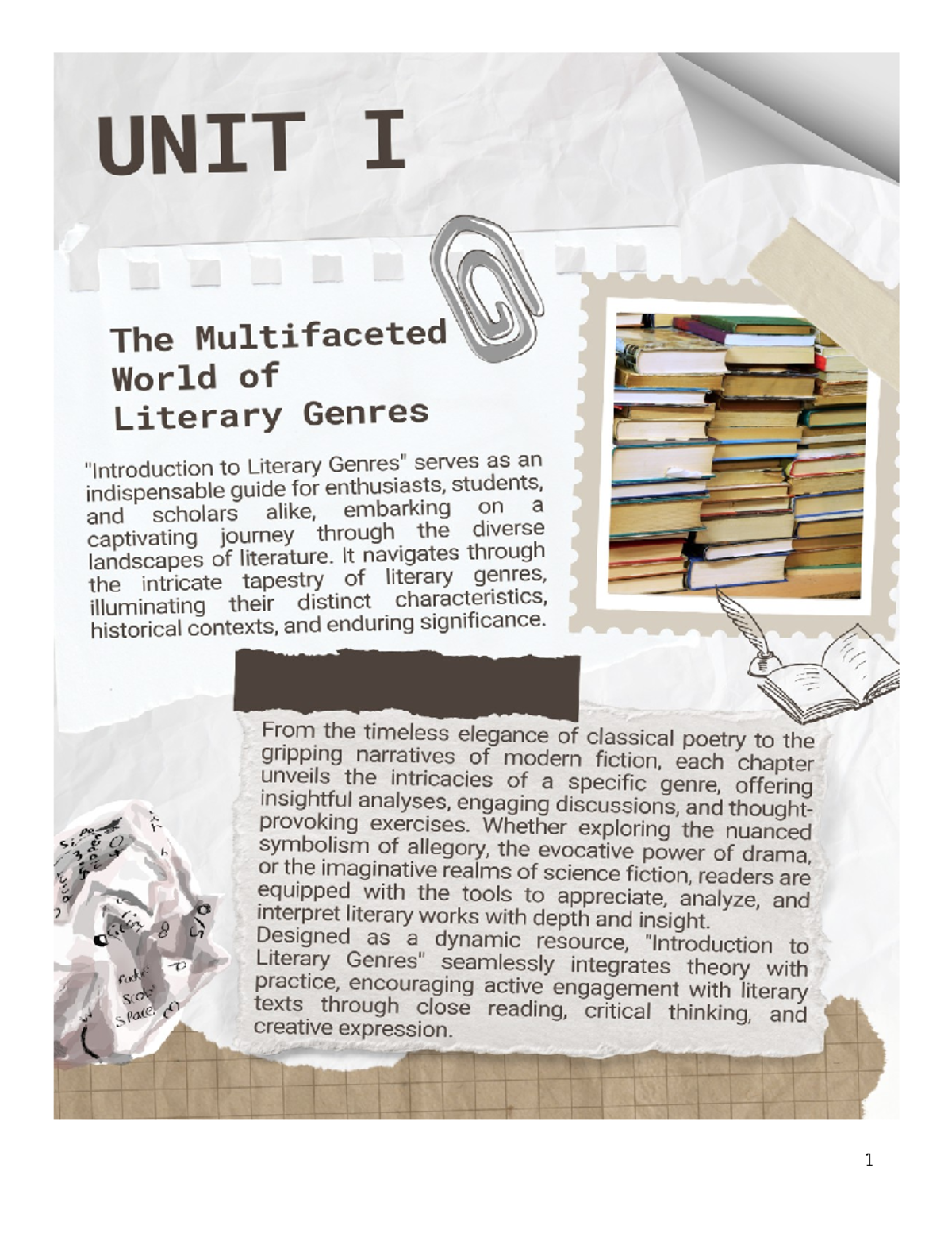 CNF ILM Lesson 1 - Lesson 1. Creative Nonfiction and Other Literary ...