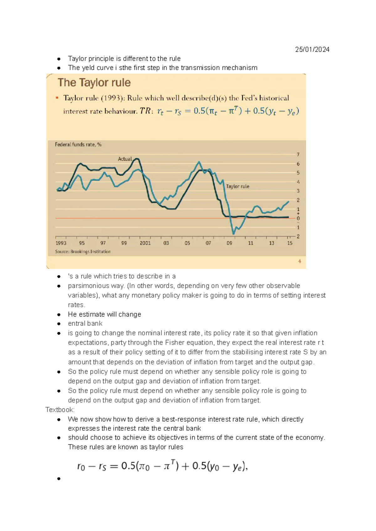 2.3 Taylor rule an dprinciple, yeaild curve and transmission mechanism ...