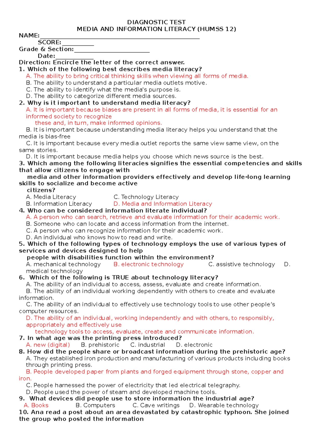 Diagnostic-mil - cafafafa - DIAGNOSTIC TEST MEDIA AND INFORMATION ...