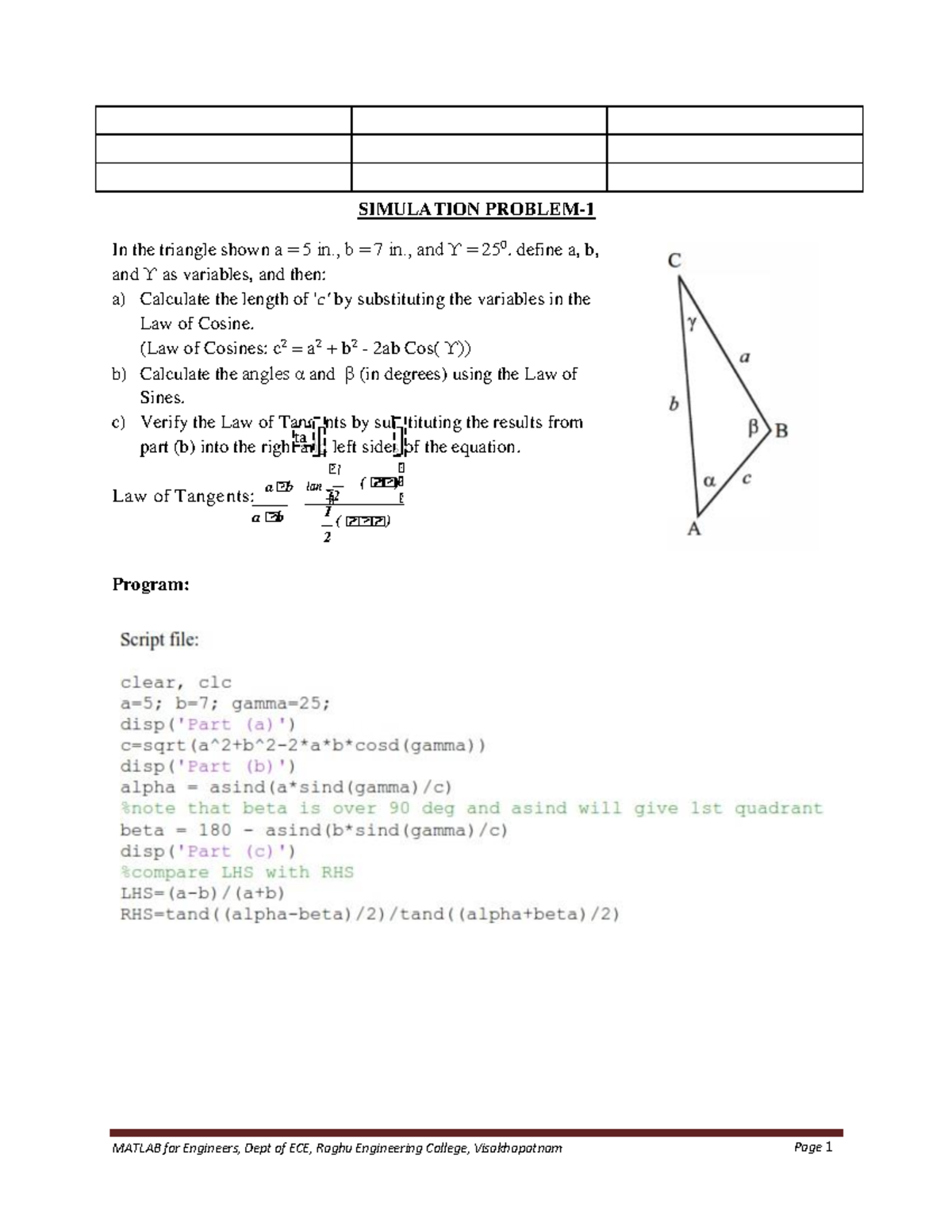 Reference - Matlab - Lab Manual-11-39 - SIMULATION PROBLEM- In the ...