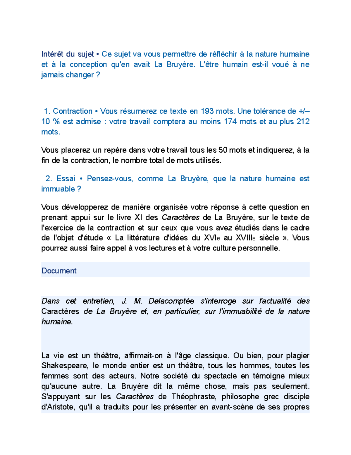 Anna Bac 2 - Texte français écrit bac blanc - Intérêt du sujet • Ce ...