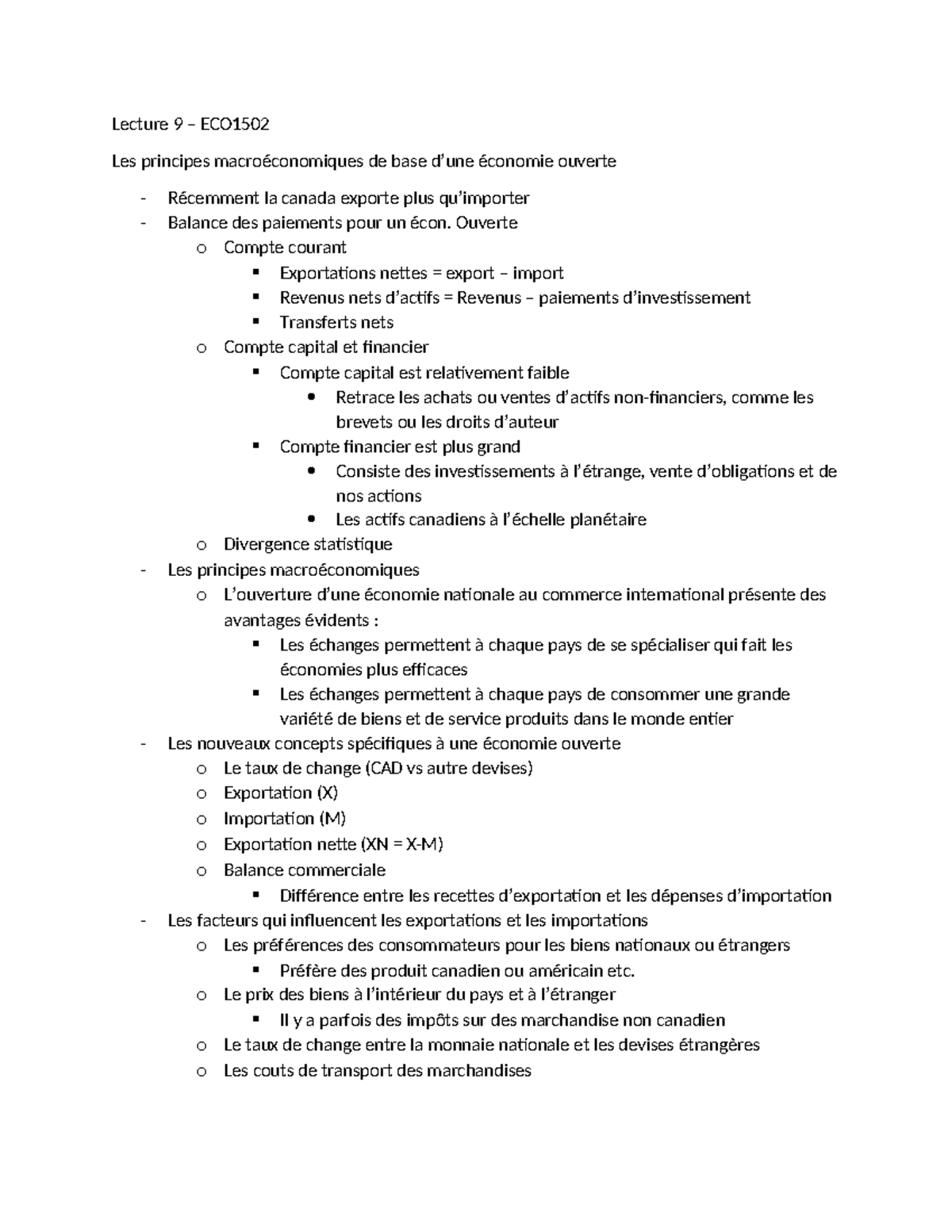 Lecture 9 ECO1502 - Lecture 9 – ECO Les principes macroéconomiques de ...