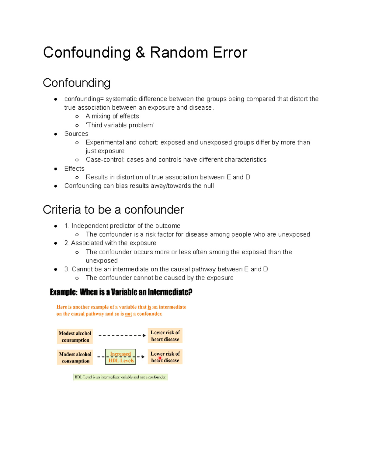 Module 10 Confouding and Random Error - Confounding & Random Error ...