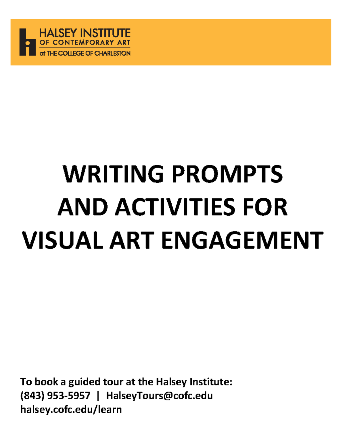 ART Analysis-prompts-and-activities-halsey-institute - WRITING PROMPTS ...