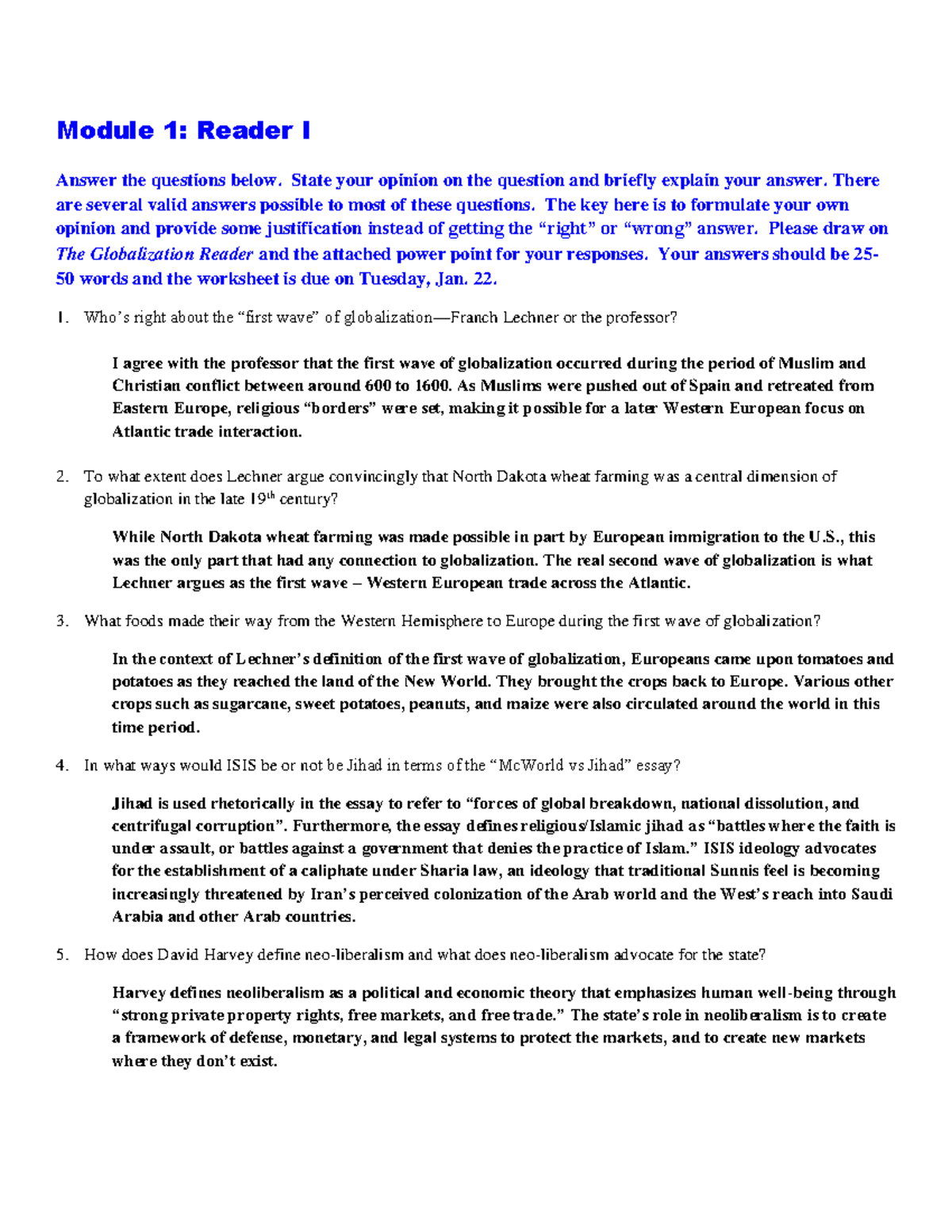 IST 316 Module 1 - Grade: A - Module 1: Reader I Answer the questions ...