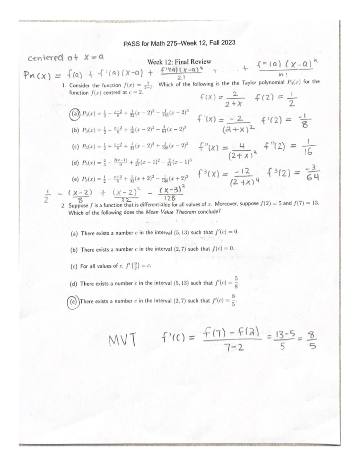Answer Key - ok just see - MATH 211 - Studocu