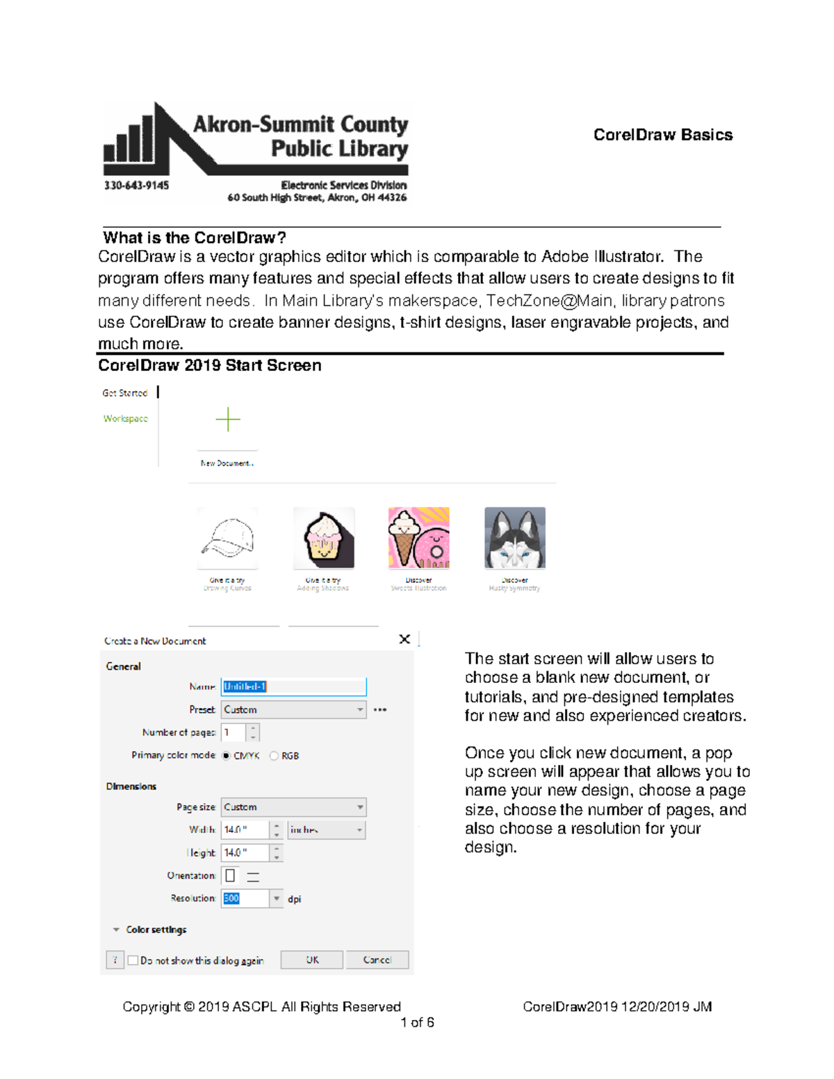 Corel Draw Basics 2019 - Copyright © 20 19 ASCPL All Rights Reserved ...