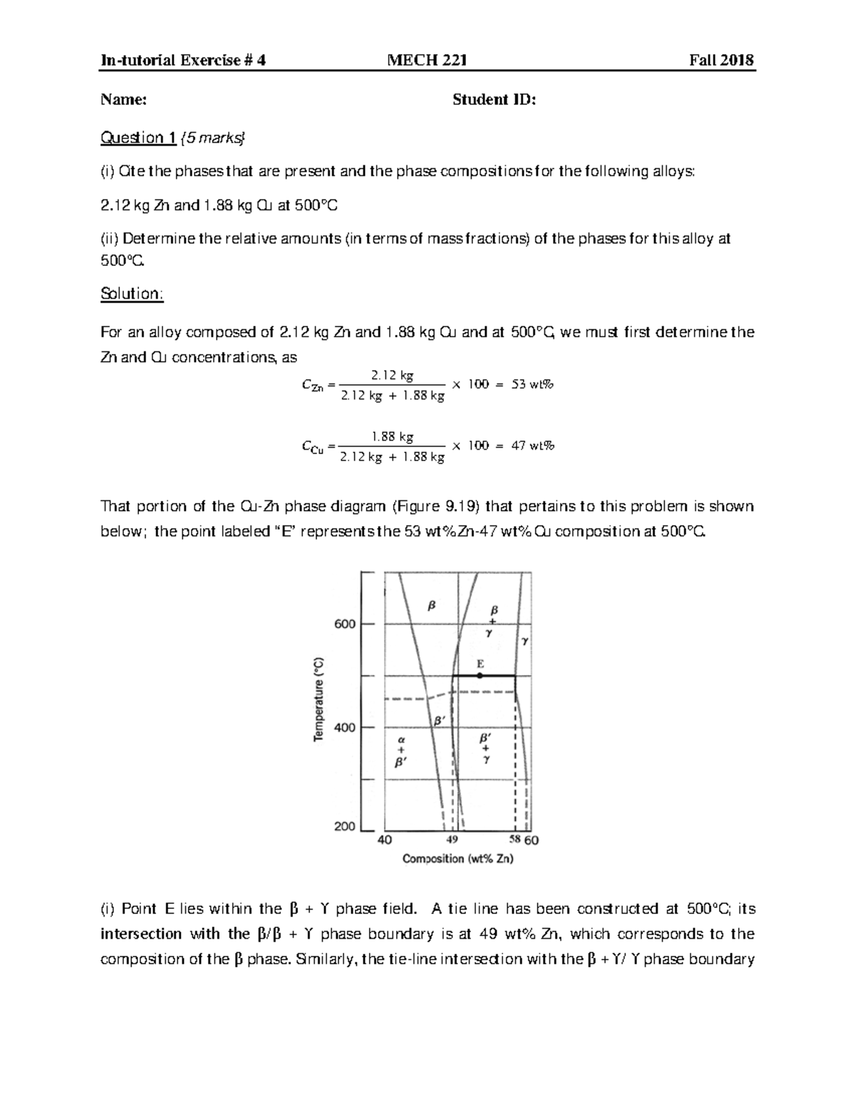 In-tutorial-exercise 4-solution - In-tutorial Exercise # 4 MECH 221 ...