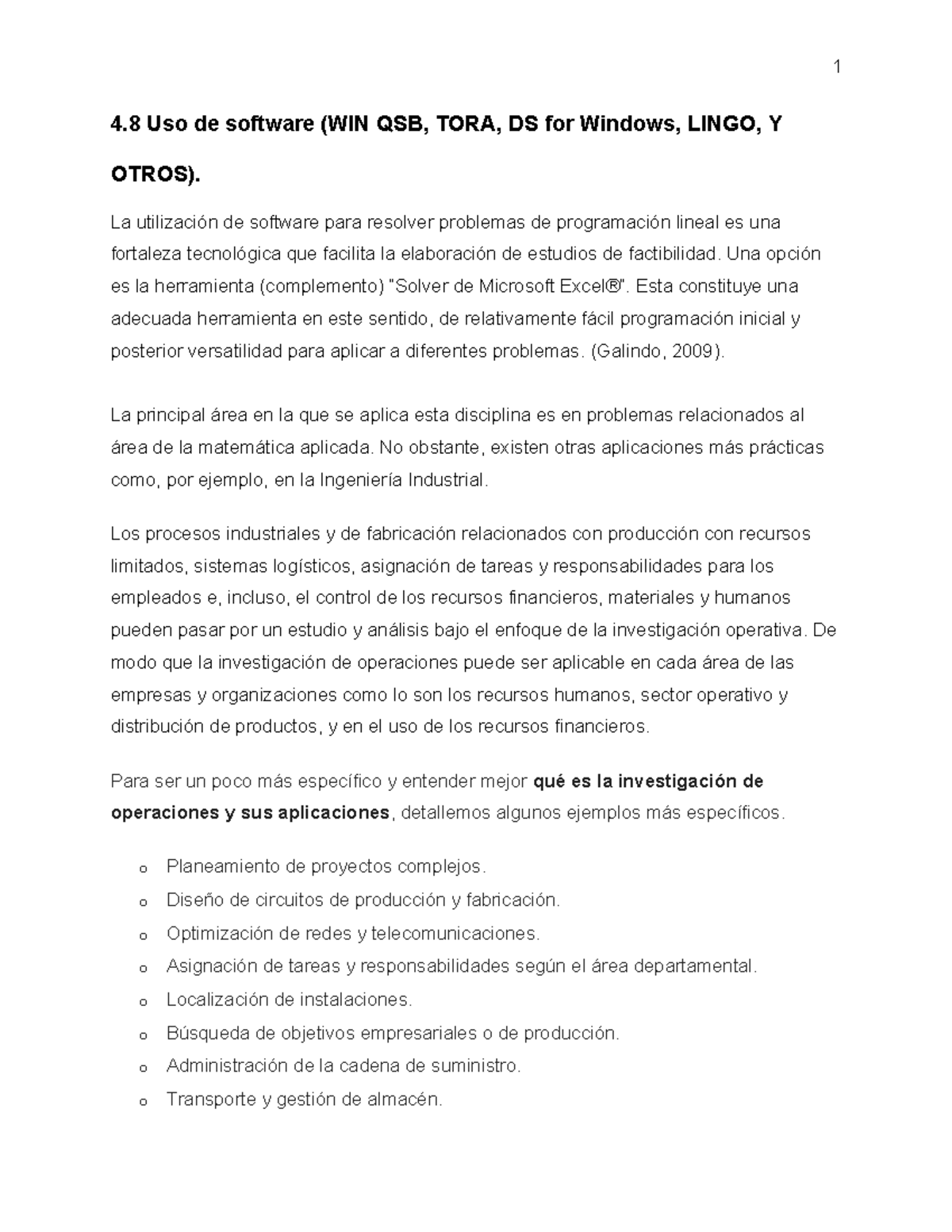 4.8 inv operaciones erik - 4 Uso de software (WIN QSB, TORA, DS for ...