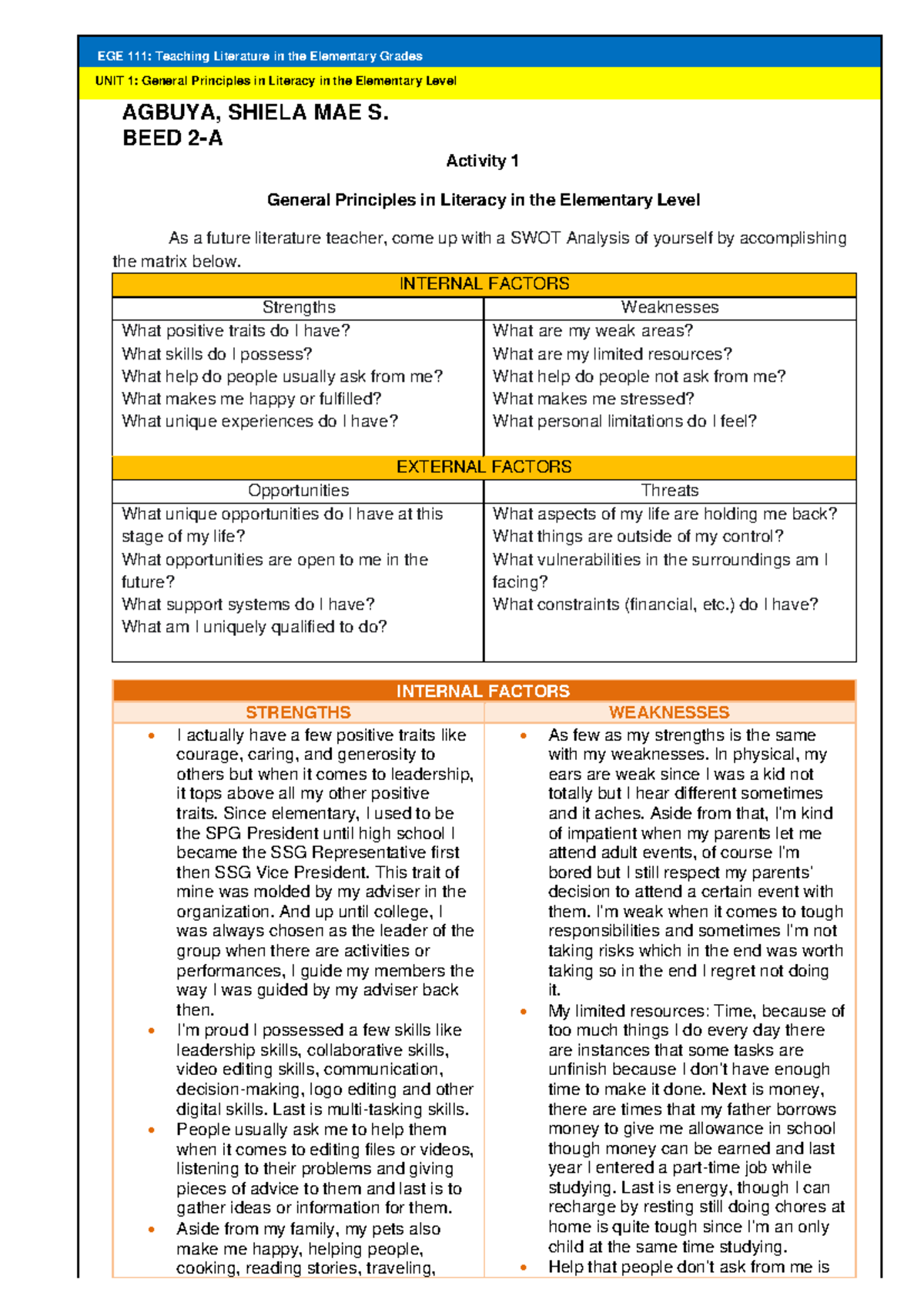 Activity 1 - EGE 111-Lit-Unit 1. Agbuya, Shiela MAE S. 2A - EGE 111 ...
