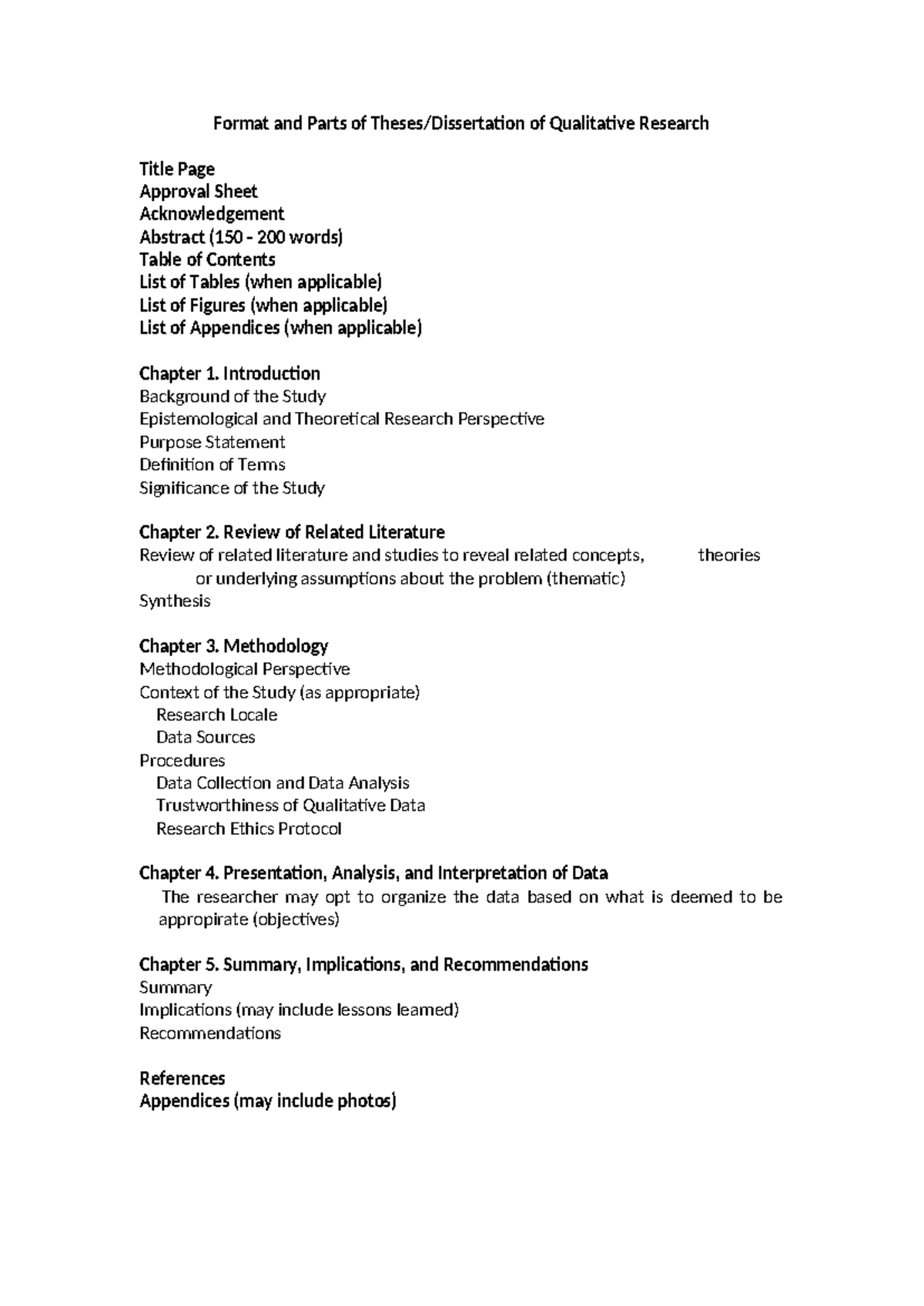 Qualitative-Research-Format-and-Parts - Format and Parts of Theses ...
