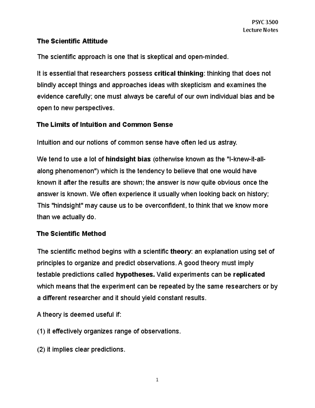 2021 Psyc 3500 Statistics Behavioral Science Lecture Notes Terminology Ii Unit One Lecture