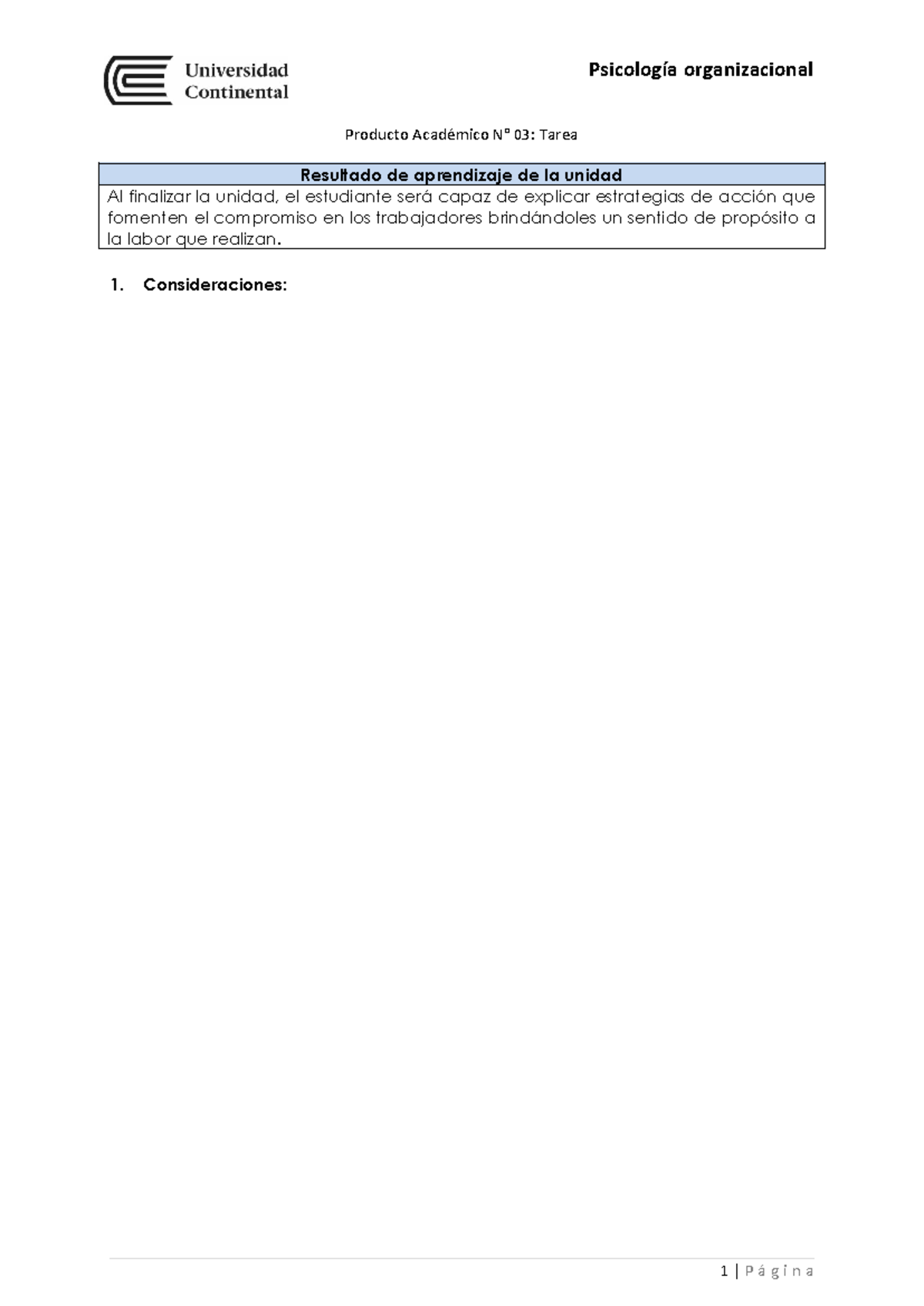 PA3 Tarea - te ayudara - Producto Académico N° 03: Tarea Resultado de aprendizaje de la unidad ...