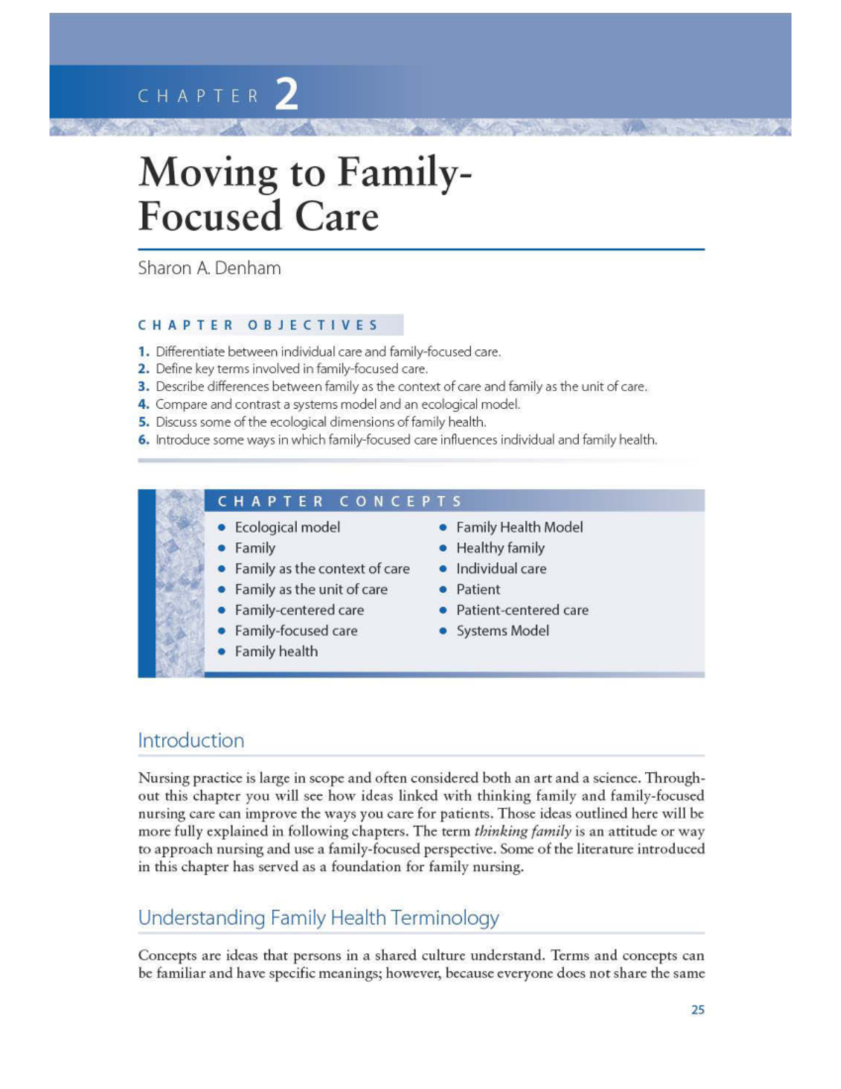 Family Focused Nursing Care Ch02 Denham (1) - CHAPTER 2 Moving to ...