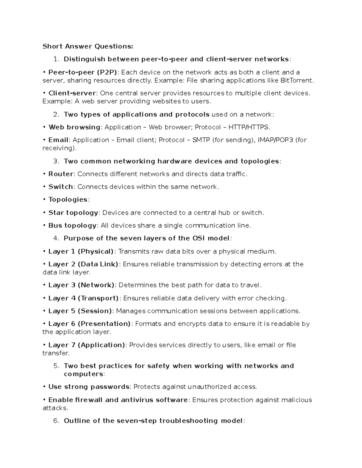 Short Answer Questions 10-16-24 - Short Answer Questions: 1 ...