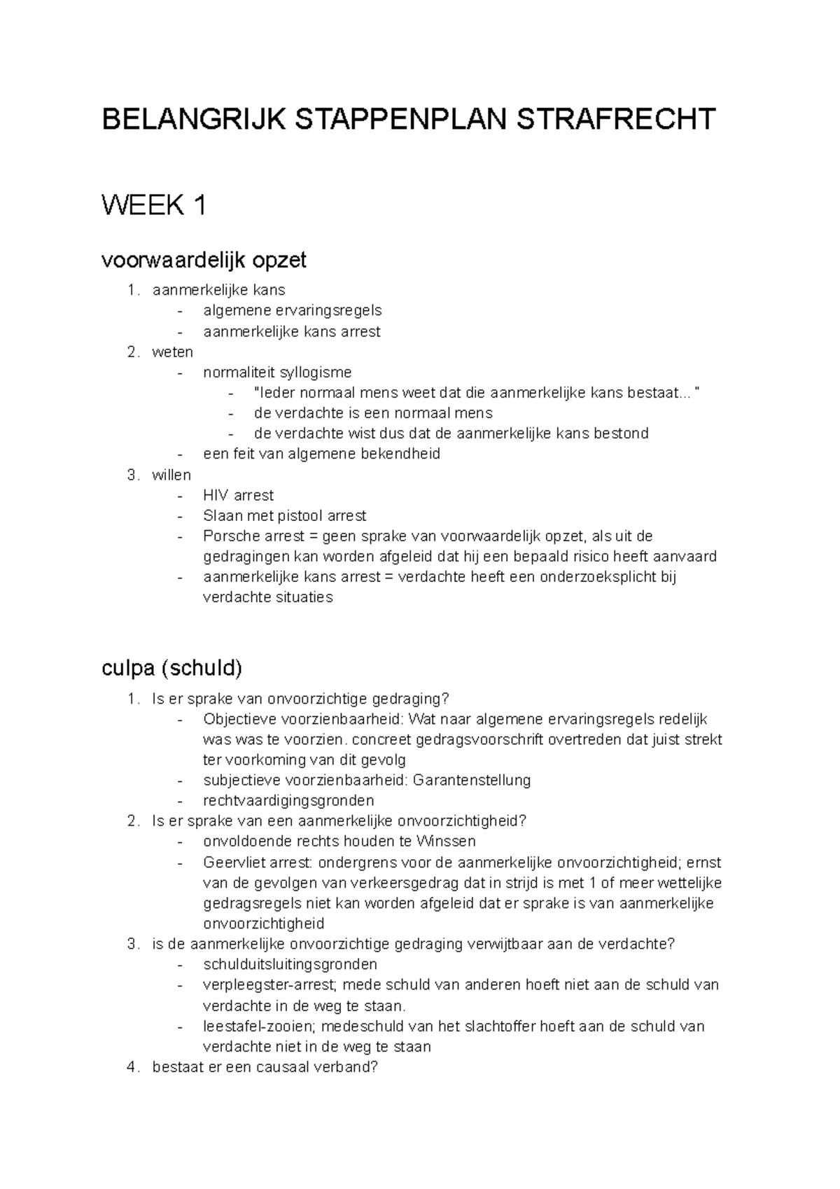 Belangrijk Stappenplan Strafrecht - BELANGRIJK STAPPENPLAN STRAFRECHT ...