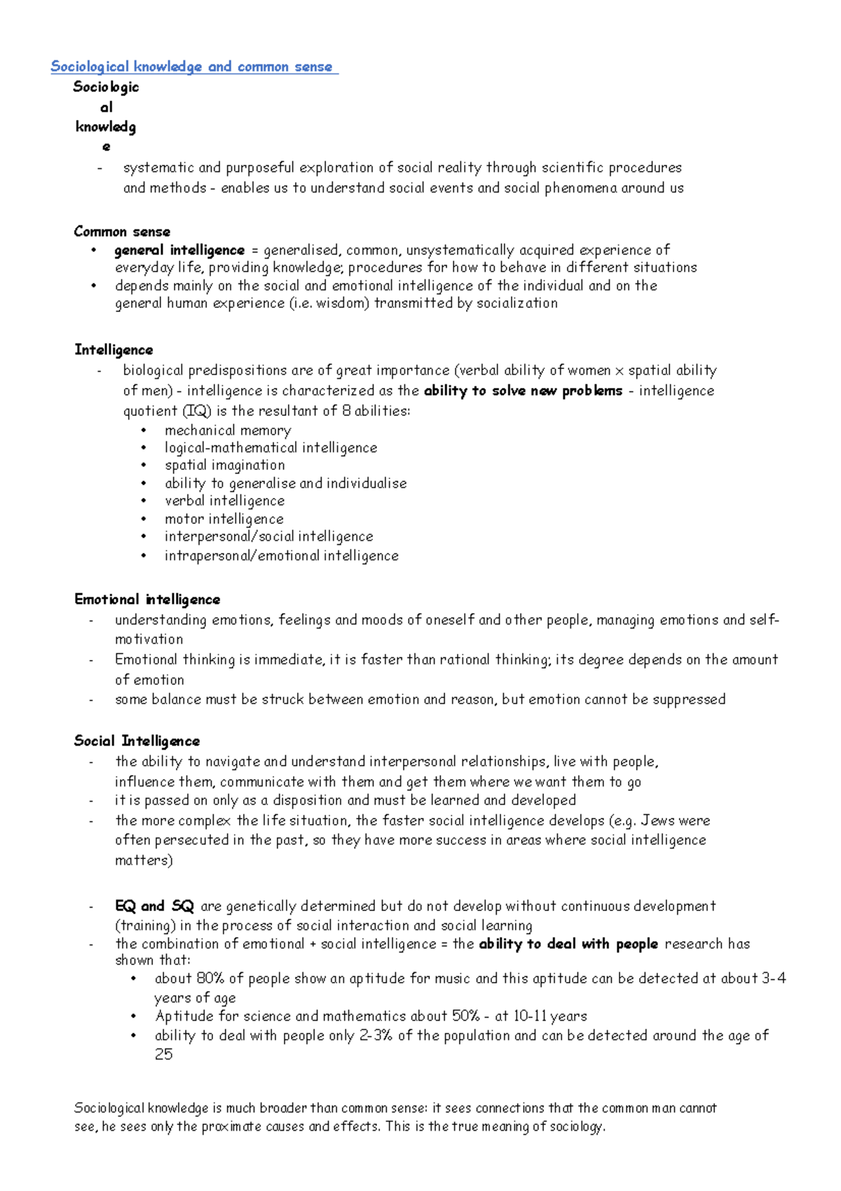 Sociological knowledge and common sense chapter 1 - Sociological ...