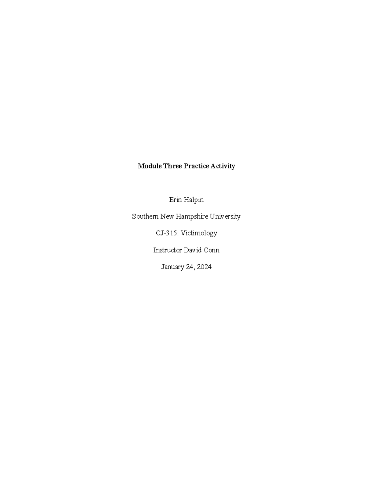 CJ-315 Module Three Practice Activity - Module Three Practice Activity ...