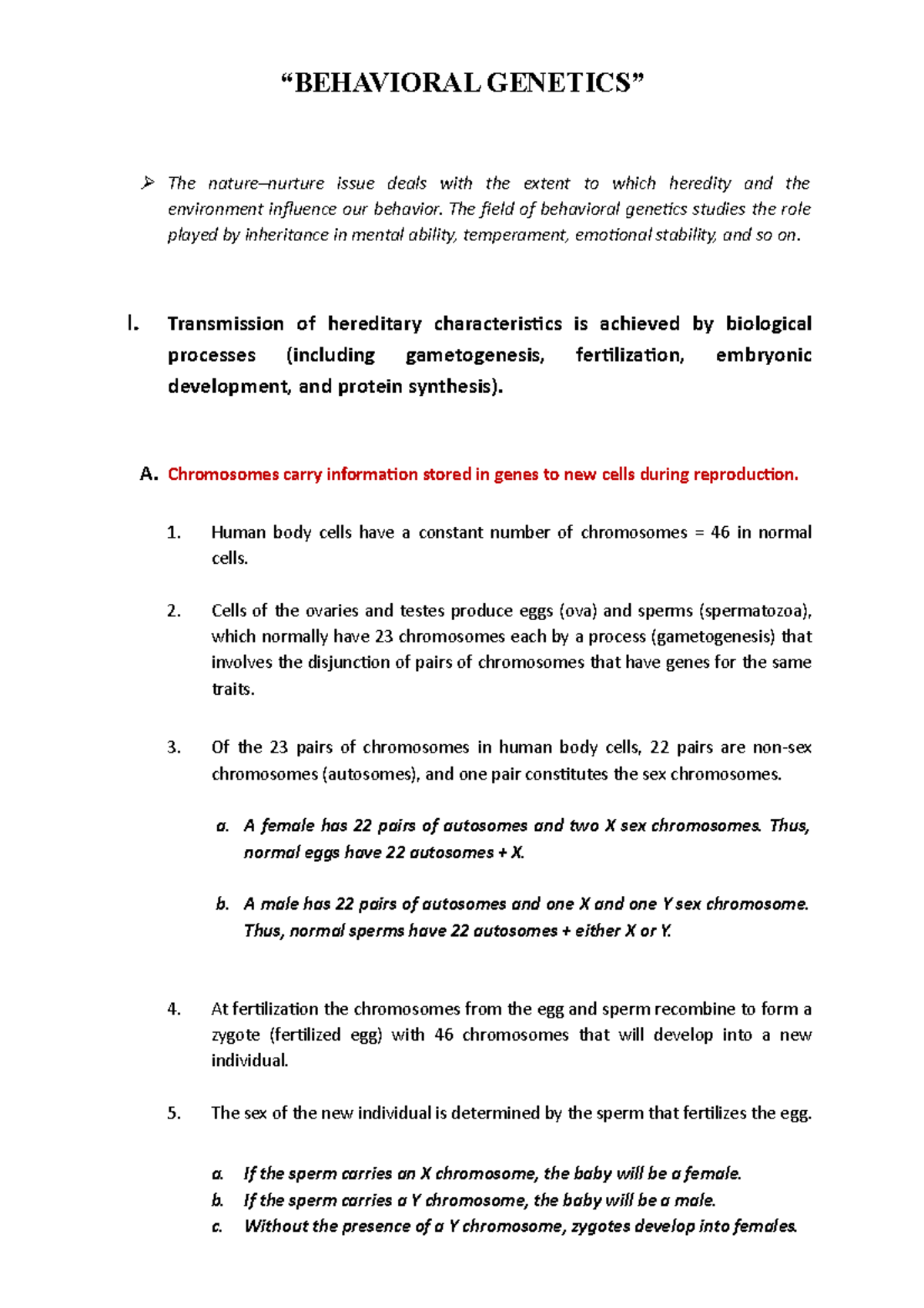 Behavioral Genetics - BS Psychology - PUP - Studocu