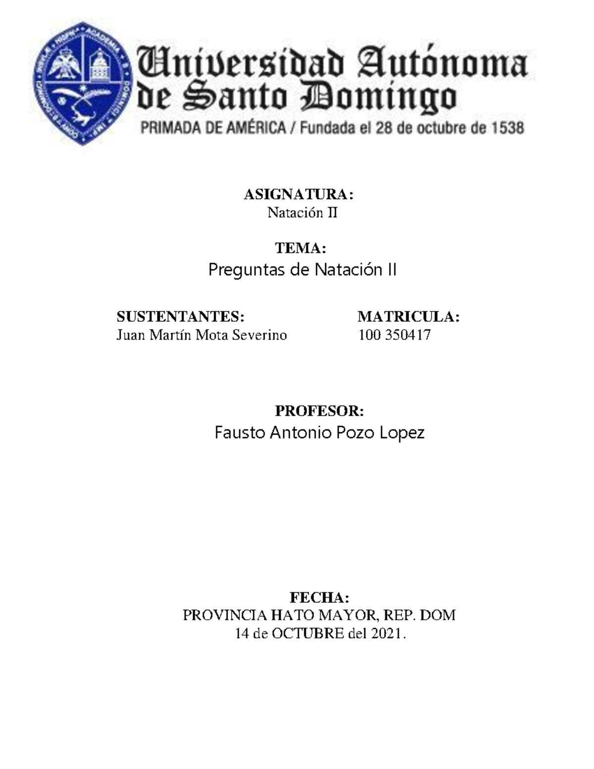 Natacion 2 Martin MOTA - Así que tengan cuidado de su manera de vivir ...