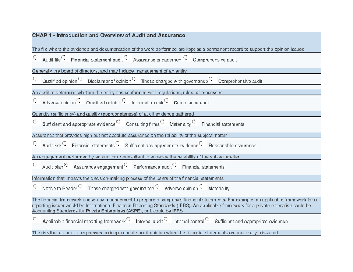 Sample/practice exam 2020, questions and answers - CHAP 1 ...