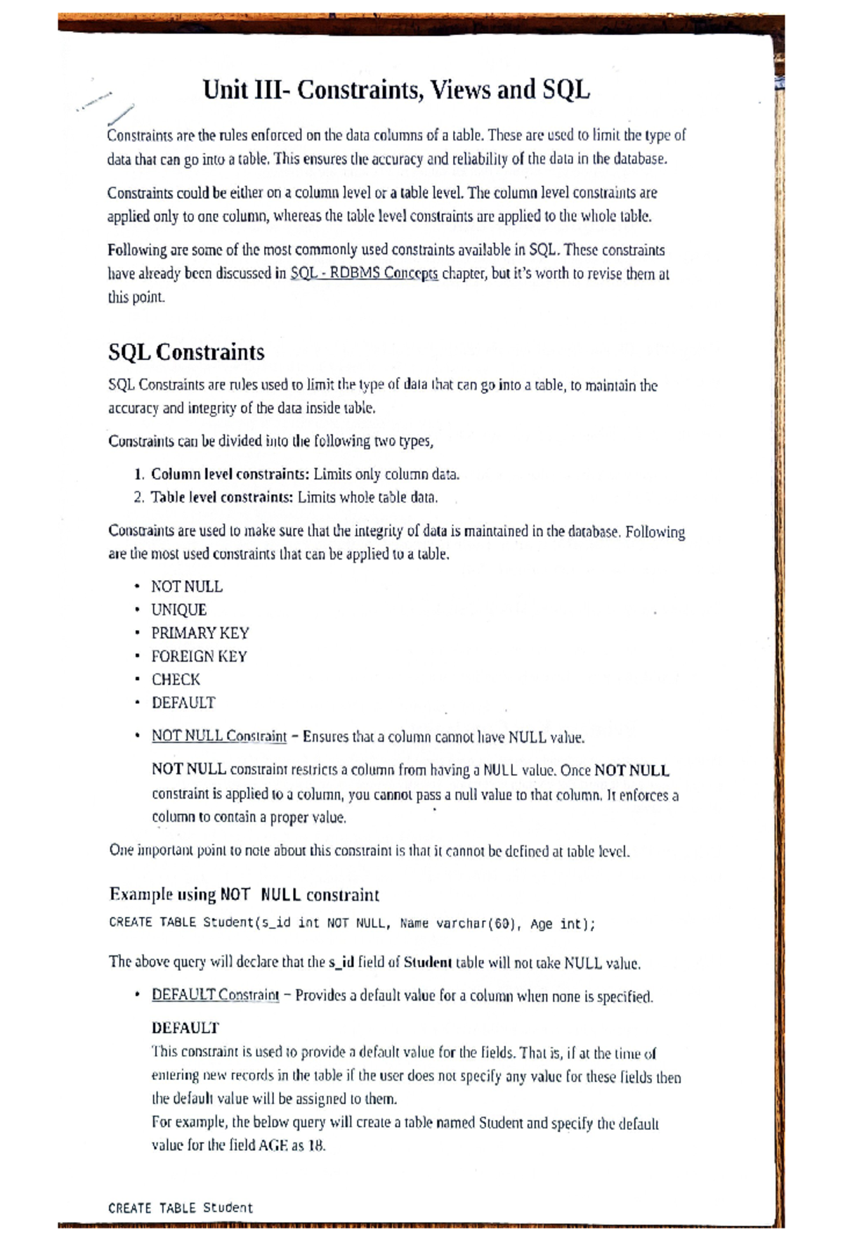 DBMS CHP - 1(UNIT 3) - dbms notes - BscIT (Information Technoogy) - Studocu