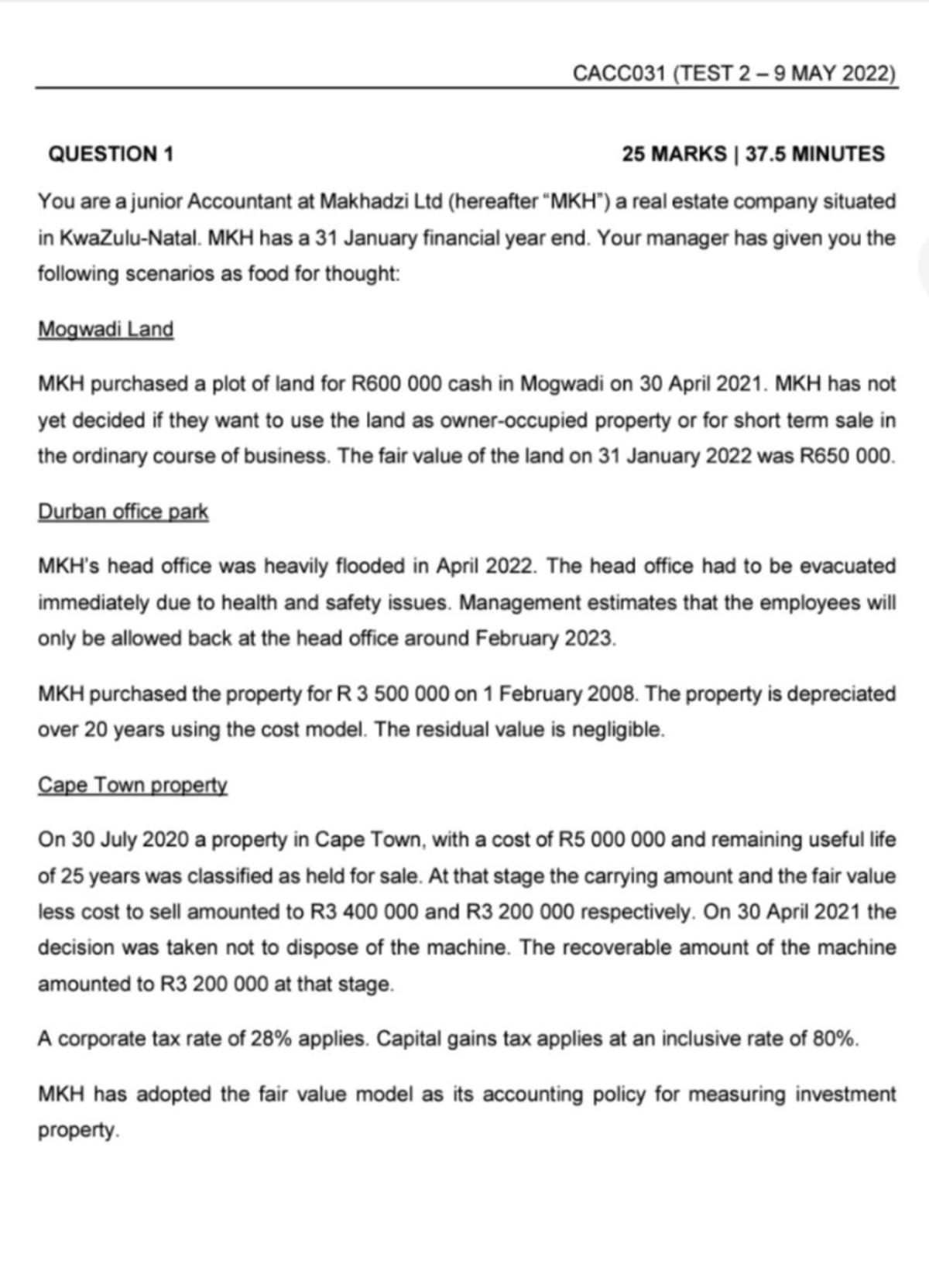 IAS 40, IFR5 and IAS 12 - CACC031 - Studocu
