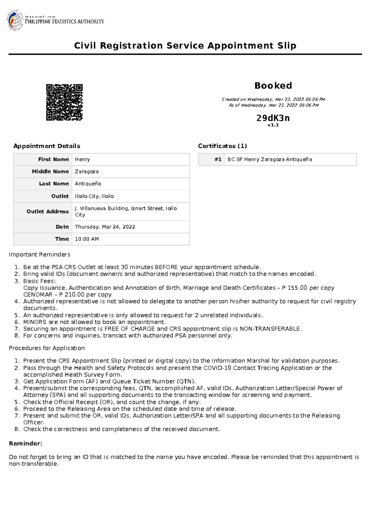 Appointment - weweaw - Civil Registration Service Appointment Slip ...
