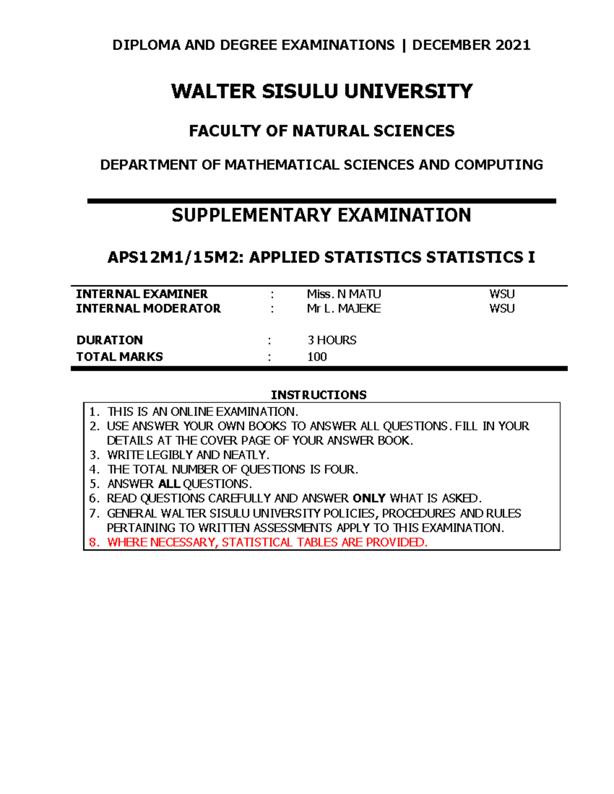 APS15M2 Sup Exam-2 - Exam paper - DIPLOMA AND DEGREE EXAMINATIONS ...