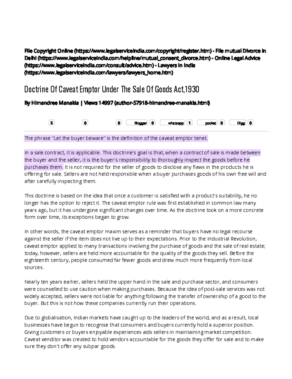 Doctrine tor Under The Saleg iggixgi - File Copyright Online - Studocu