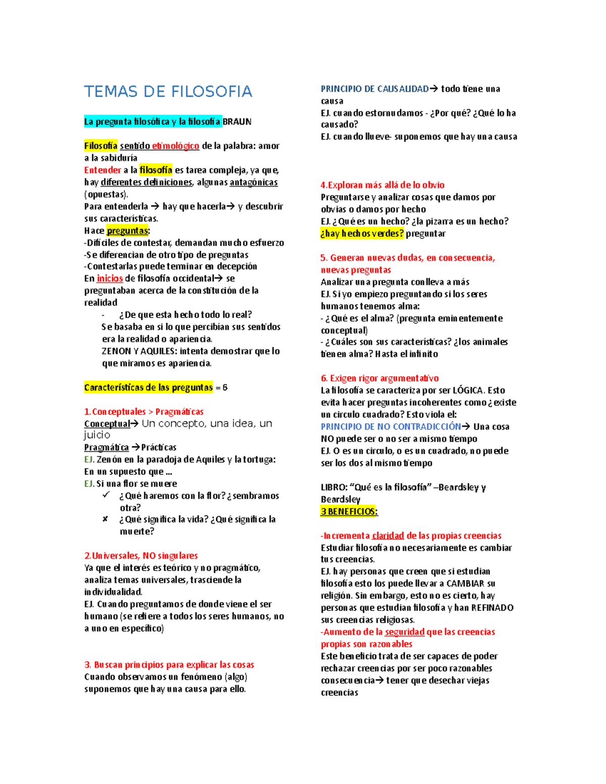 Temas DE Filosofia - Resumen de la primera lectura - TEMAS DE FILOSOFÍA ...