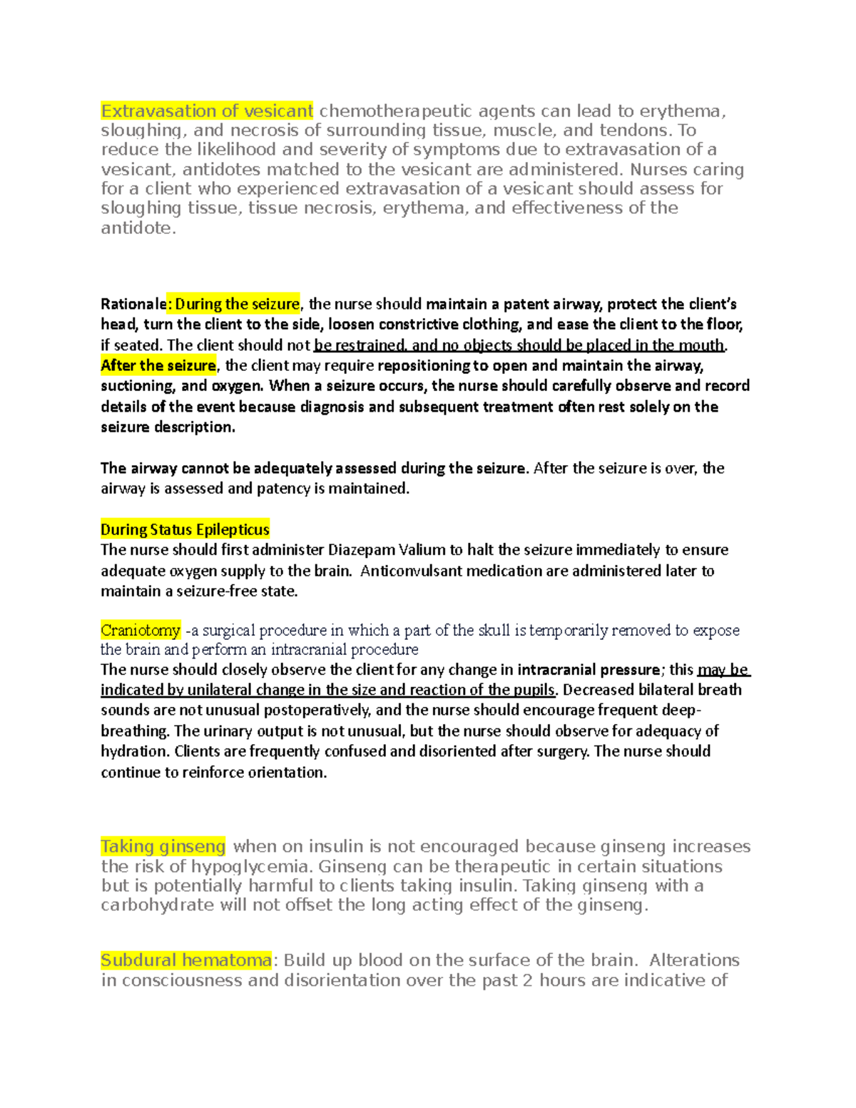 med sur NUR 172 - Extravasation of vesicant chemotherapeutic agents can ...