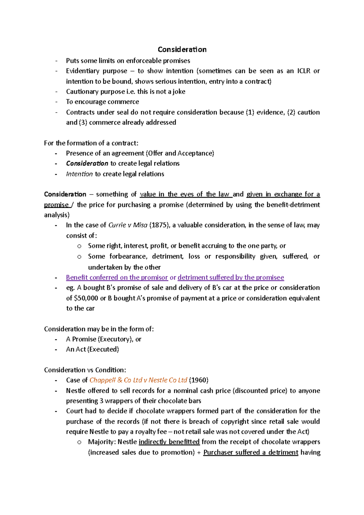 3 Consideration - Notes and other - Consideration Puts some limits on ...