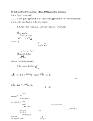 BC Calc Unit 3 FRQ Practice - AP Calculus BC Unit 3 Free-Response ...