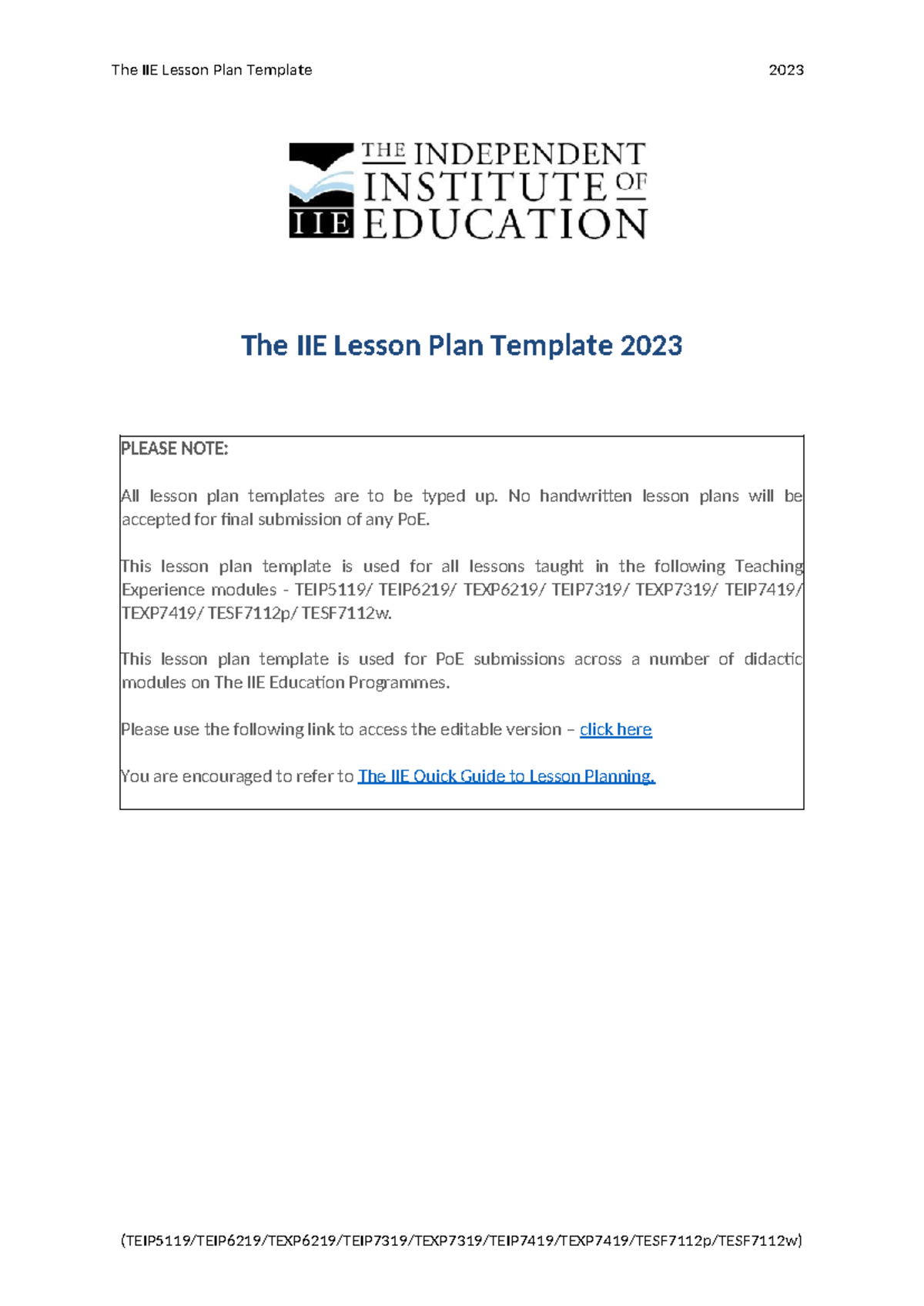 Energy and Movement Lesson Plan - The IIE Lesson Plan Template 2023 ...