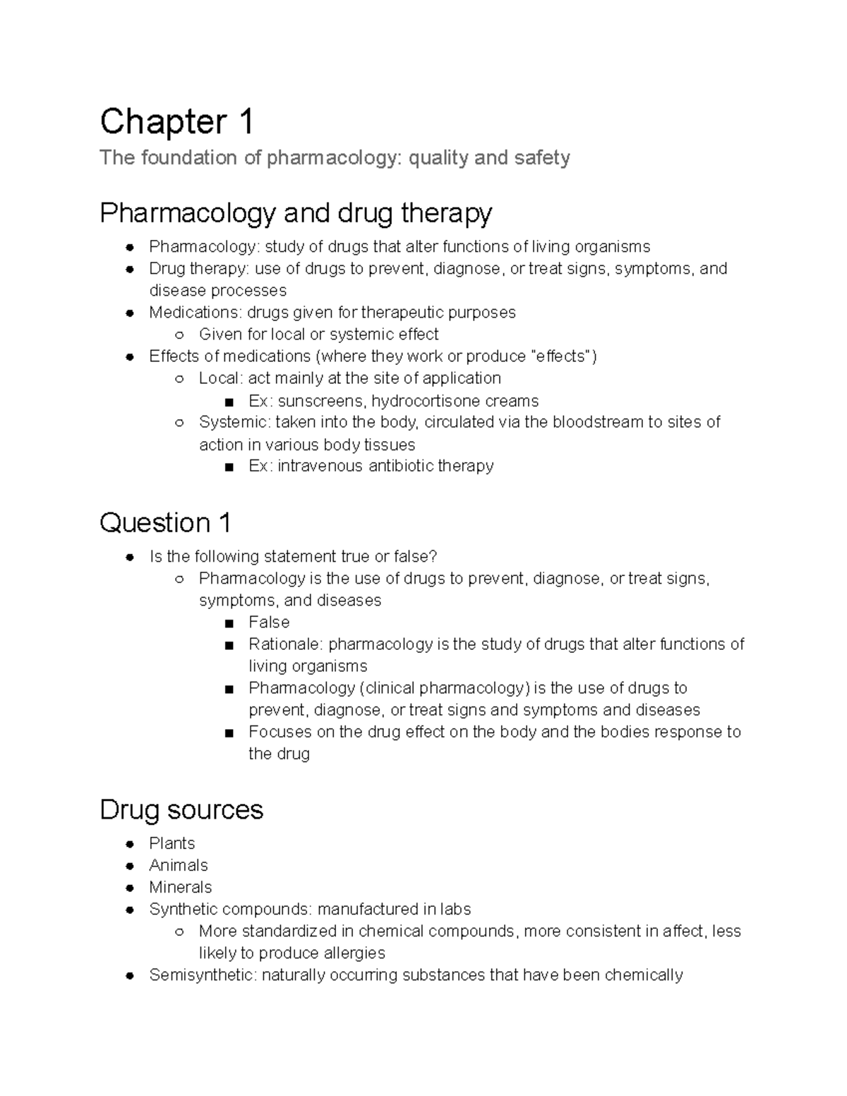 Chapter 1 - Chapter 1 The foundation of pharmacology: quality and ...