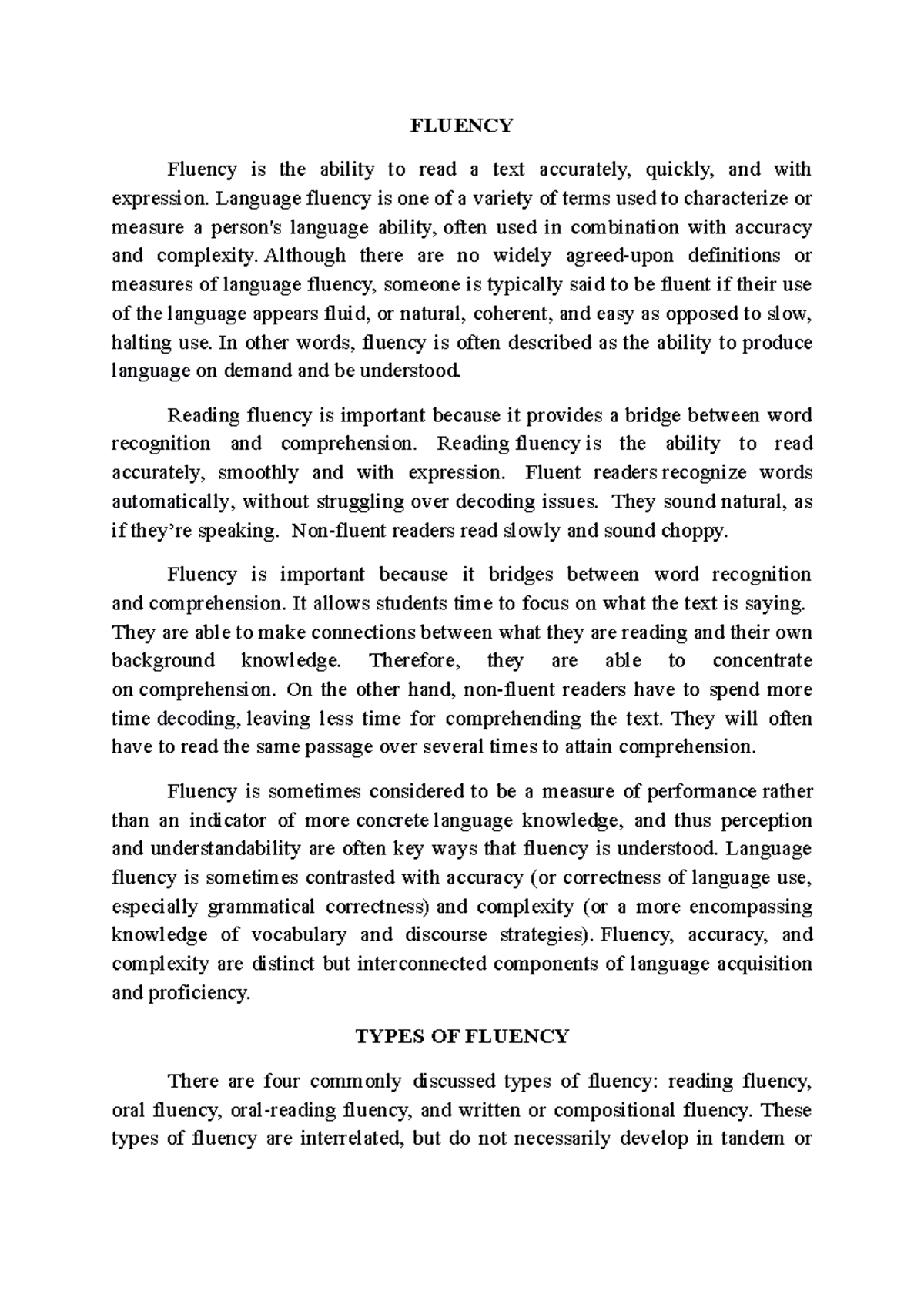 2 Fluency - Business Communication - FLUENCY Fluency is the ability to ...