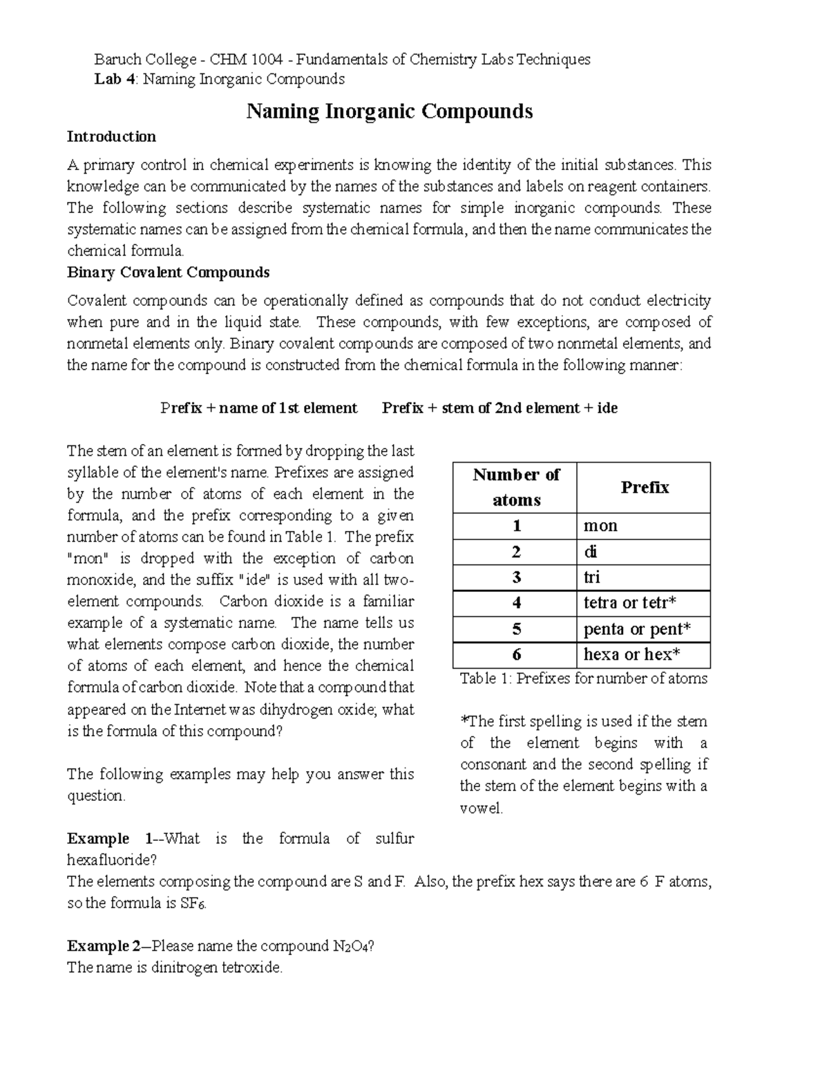 04 Naming Inorganic Compounds-2 - Lab 4 : Naming Inorganic Compounds ...