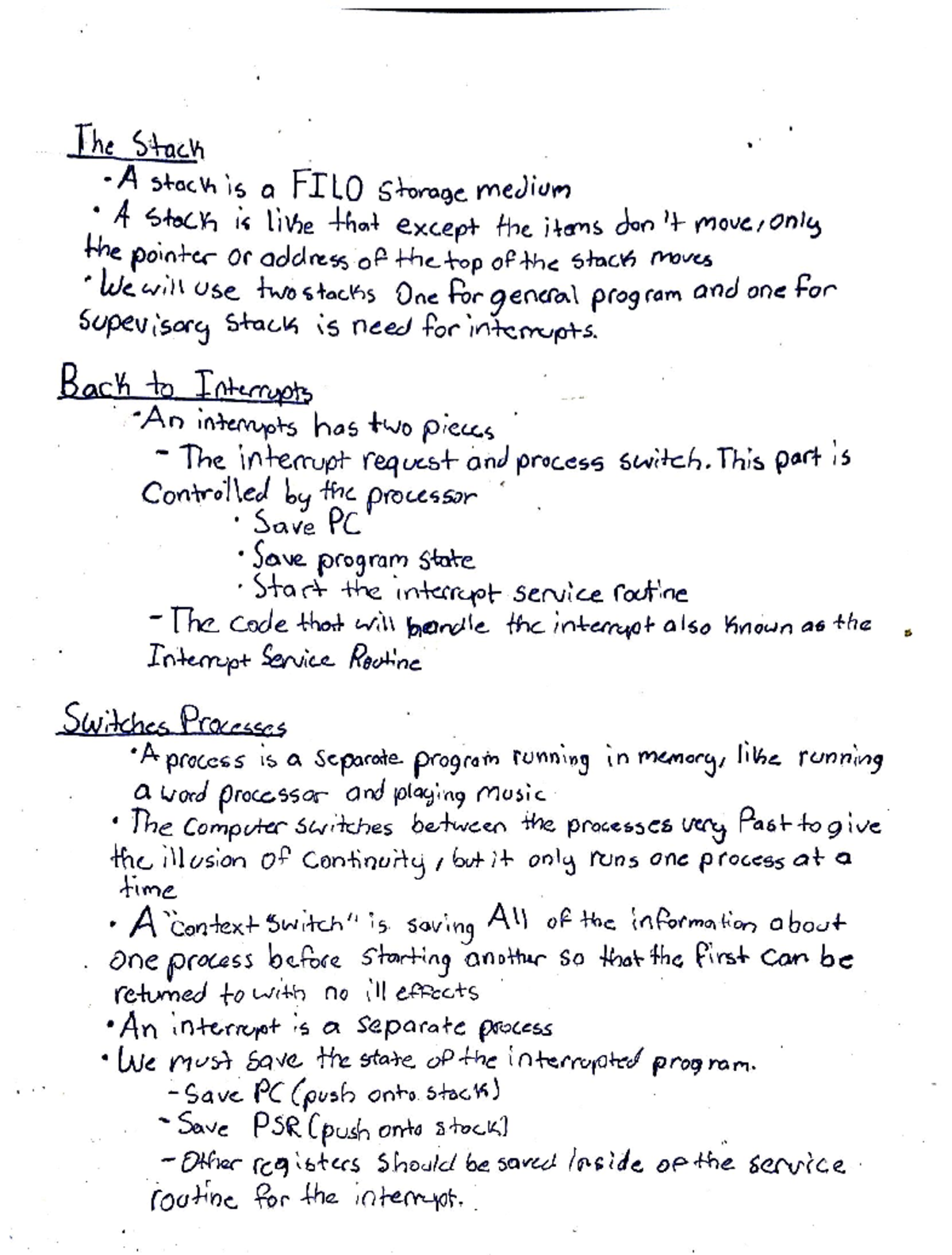 The Stack part 2 - The Stack : Save Pc processor • A stack is a FILO ...