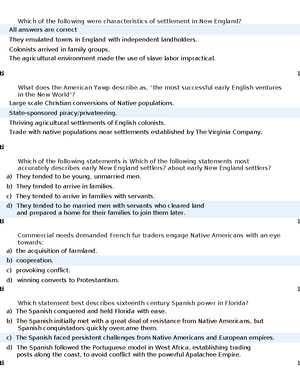 Ch 2 - chapter 2 The American Yawp - Which of the following were ...