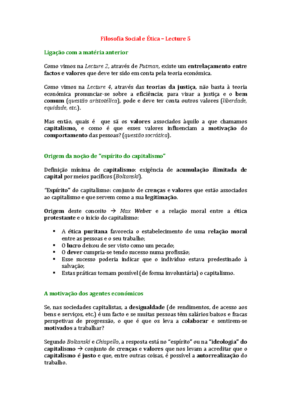 Filosofia Social e Eìtica – Lecture 5 - Filosofia Social e Lecture 5 ...